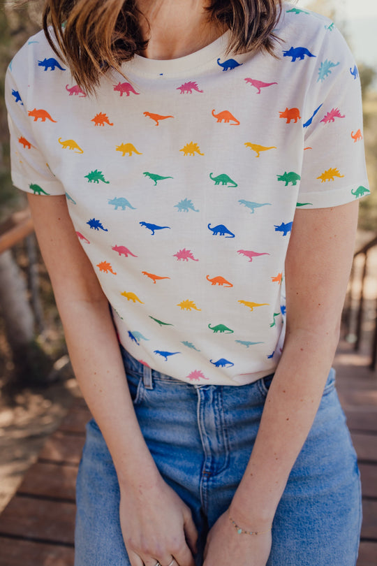 Maggie T-Shirt - Off-White, Rainbow Jurassic Jive – Sugarhill Brighton