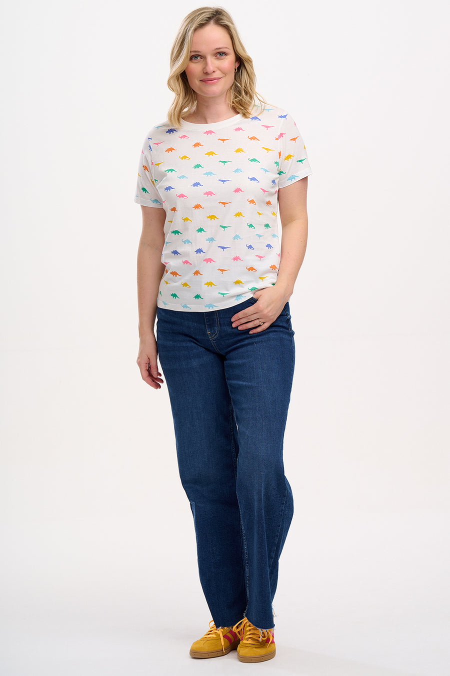 Maggie T-Shirt - Off-White, Rainbow Jurassic Jive – Sugarhill Brighton