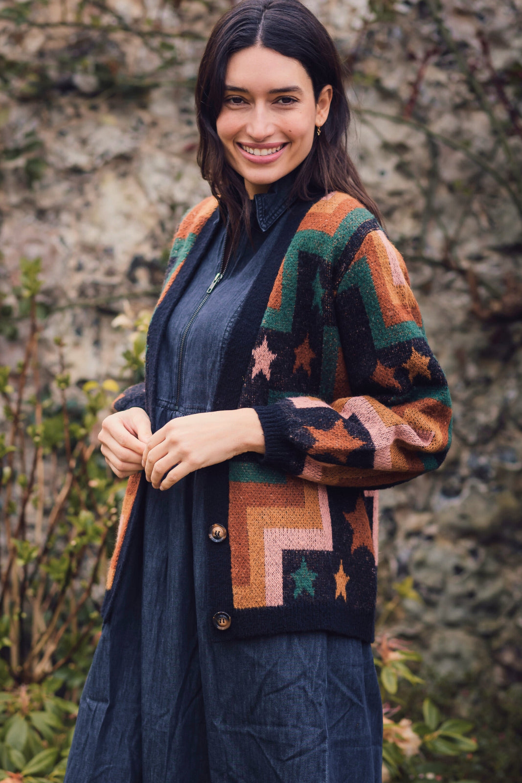 Morganna Cardigan - Multi, Chevron & Stars – Sugarhill Brighton